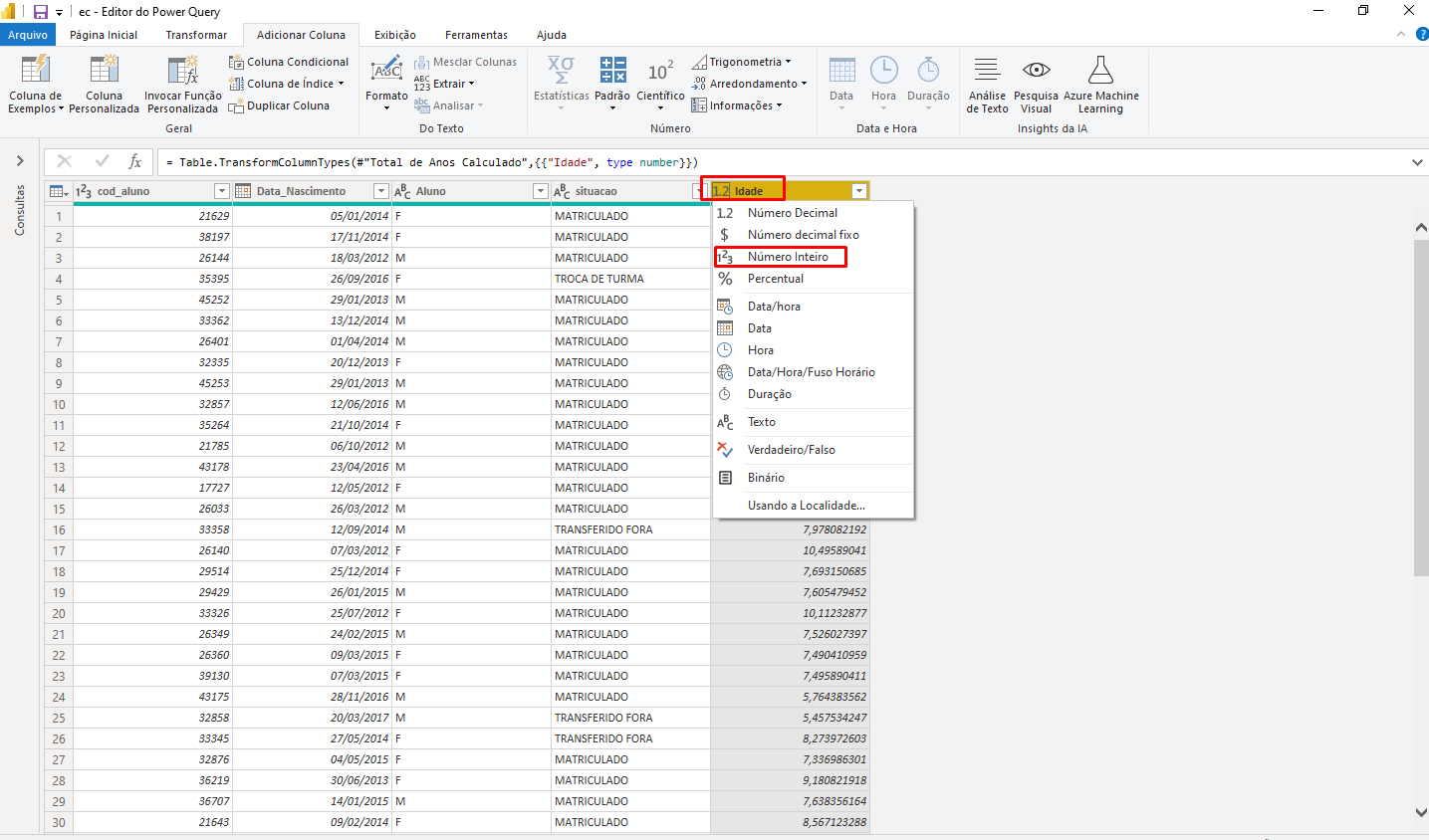 Como calcular a idade no Power BI usando o Power Query - 4Future