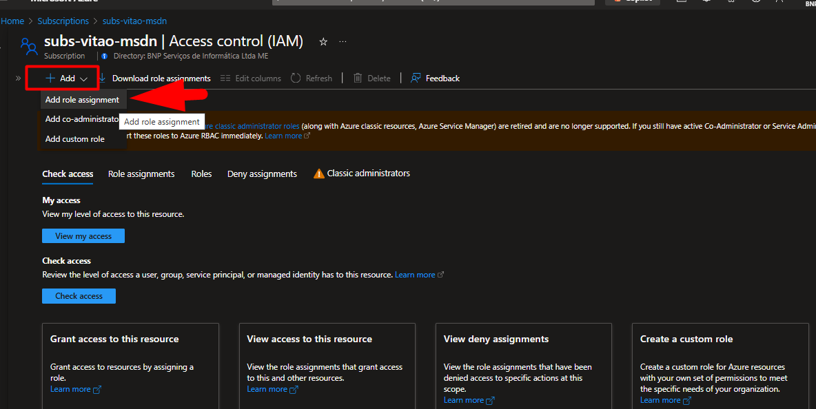 Integração ao Azure com Service Principal - 4Future